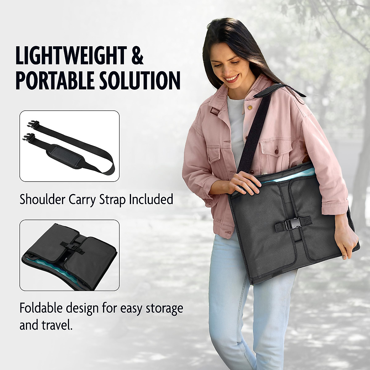 DMoose Kids Travel Tray, Toddler Car Seat Lap Activity Tray with Padded Comfort Base, Side Walls, Mesh Snack Pockets, Tablet Holder, Waterproof Car Seat, Stroller, Airplane Play and Learn Area (Black)