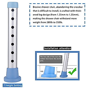 Shower Chair for Elderly Seniors,Shower Stools and Benches for Adults,Bath Chair Shower Benches for The Disabled,Shower Seats,Blue Tub Chair
