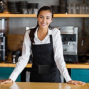 Server Book for Waitress-Leather Waitress Book Organizer with Zipper Pocket Cute Waiter Book Server Wallet with Magnetic Closure, Glitter Black