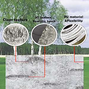Artificial Birch Bark 3D Realistic Texture 78.7in*19.7in（10.8 Sq.ft）Silicone Material Faux Tree Bark Nature-Inspired DIY Design Eco-Friendly Home Deco Accentuating Natural Beauty