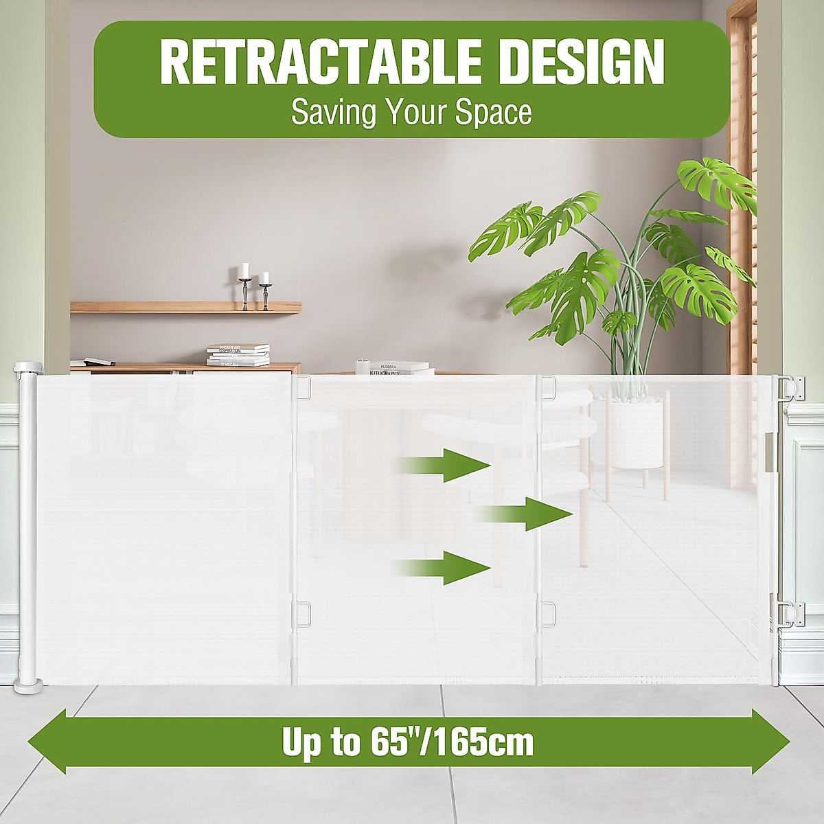 Extra Wide Baby Gate for Large Openings Retractable Baby Gates Indoor Outdoor Extra Long Baby Gate for Doorway Stair Gates for Kids or Pets Extra Large Dog Gate for Stairs