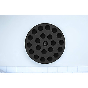 Polar Whale 2 Coffee Pod Wall Mount Hanging Organizers Round Storage Tray Compatible with Keurig K-Cup for Kitchen Home Office Display Stand Waterproof Washable Black Foam 22 Compartment