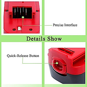 2 Packs 3.6AH HPB18 Replacement Battery Compatible with Black and Decker 18V Battery Ni-Mh HPB18 244760-00 A1718 FS18FL FSB18 Firestorm（Red）