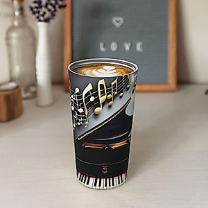 WANGZHAO Music Note Pianos Print Double Wall Stainless Steel Vacuum Insulated Tumbler Cup Home Thermal Cup