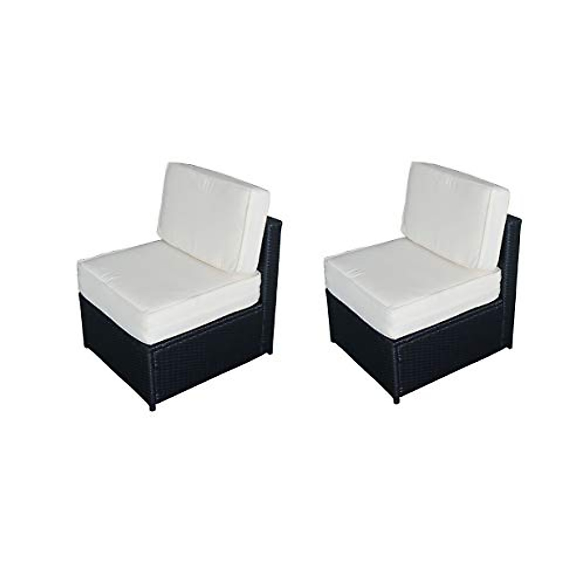 MCombo 6085 9 PC Cozy Outdoor Garden Patio Rattan Wicker Furniture Sectional Sofa (Creme White)