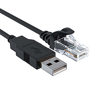 CableRack 6ft USB Console Cable with Prolific Chipset USB to RJ45 Cable for Cisco Linksys Ubiquity Juniper and HP Rollover Console Cable