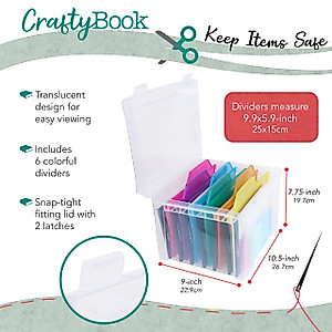 CraftyBook Greeting Card Organizer Box with Dividers - Empty Rainbow Card Keeper Envelope Storage Box for 5 x 7 Birthday and Christmas Cards - Stationery Organizer for All Occasion Note and Postcards