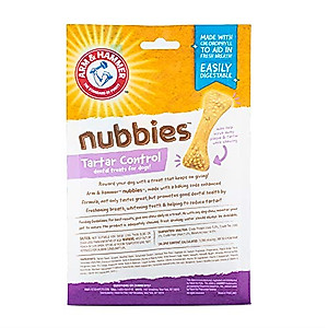Arm & Hammer for Pets Nubbies Dental Treats for Dogs | Dental Chews Fight Bad Breath, Plaque & Tartar Without Brushing | Peanut Butter Flavor, 20 Count