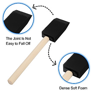 40 Pcs Foam Brush,1” Foam Paint Brushes, Wood Handle Sponge Paint Brush, Foam Brushes for Painting for Staining, Varnishes, and DIY Craft Projects