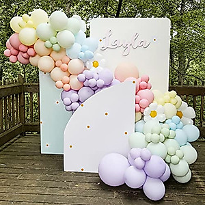 139 Pack Daisy Balloon Garland Arch Kit, DIY Groovy Daisy Flower Pastel Balloons Garland for Baby Shower Wedding Birthday Party Decorations Backdrop Photography Props
