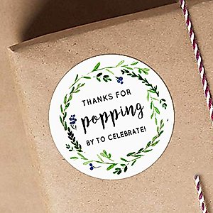 Thanks for Popping by to Celebrate Popcorn Favor Stickers for Popcorn Favor Bags Baby Shower Popcorn Stickers-120PCS