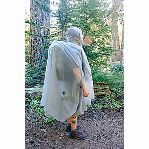 Six Moon Designs Gatewood Cape - 11 oz. - 1 Person Ultralight Tarp/Cape (Gray) Packs Small. The ONLY Poncho-Style Tarp to Provide Complete 360° Protection.
