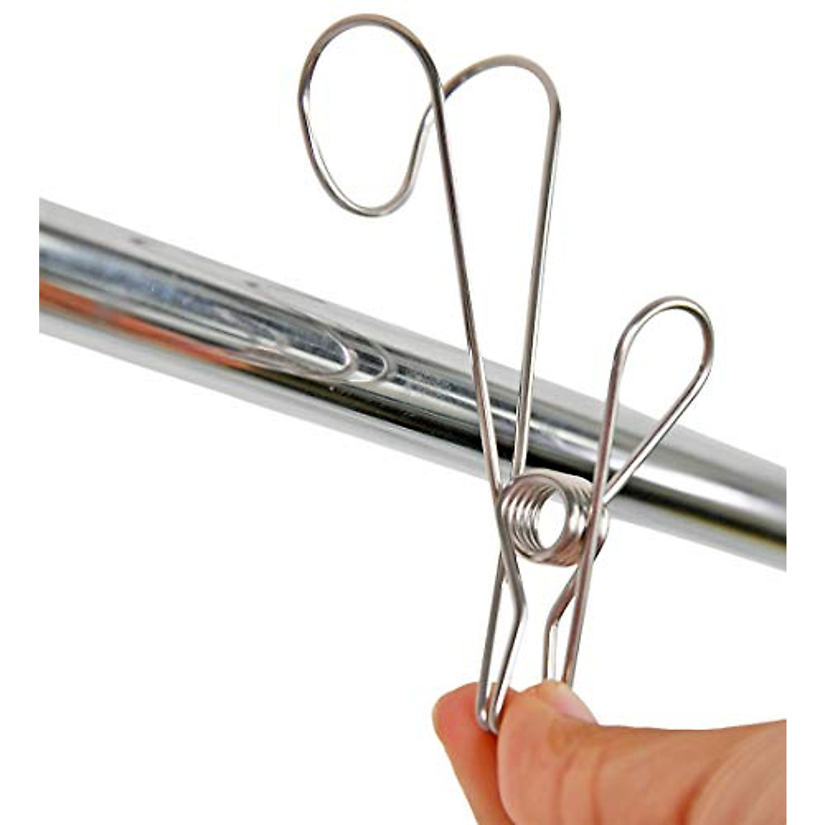 HOME-X Travel Hanging Clothes Pins, Clothes Clips Hooks, Portable Hangers for Clothes, Boot Hooks, Heavy Duty Metal Clips, 5 Pack, 4" L x 2 ½” W x 1" H