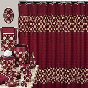 Popular Bath Bath Towels, Vlegant Rosa Collection, 21" x 12", Burgundy/Gold