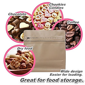BAAGGNAA 150 Pack High Barrier Stand-Up Coffee Bean Bags with Vented Valve Matte Metallic Ziplock Heat-Sealable & Resealable Solid Color Pouches (Square,5.3 * 5.5 inch,1/4 lb,Light Brown)