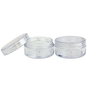 (Quantity: 10 Pieces) Beauticom 10G/10ML Round Clear Jars with Screw Cap Lids for Makeup, Lotion, Creams, Eyeshadow, Cosmetic Product Samples - BPA Free
