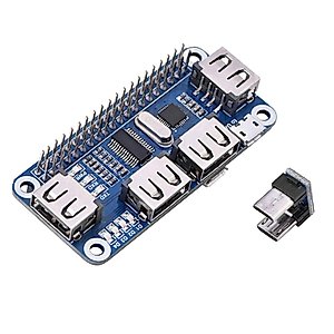 Fosa USB to UART Onboard 4 Port USB HUB HAT for Raspberry Pi B+ / 2B / 3B / Zero/Zero W