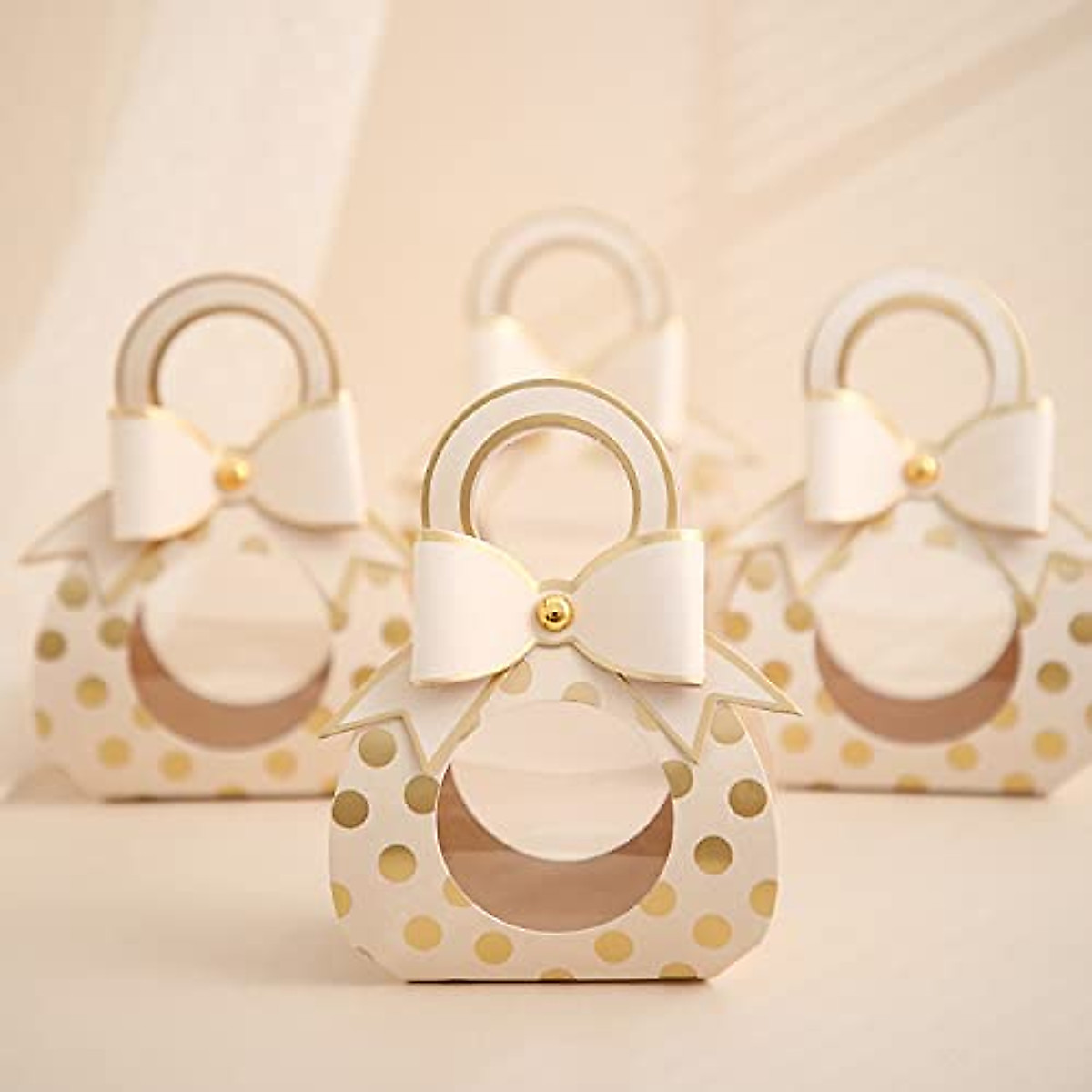 Cute Candy Boxes Paper Party Favor Boxes with Bowknot for Baby Shower Wedding Birthday Party Gift Bridal Shower, Pack of 30