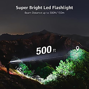 Lepro LED Flashlight with Clip, LE2050 Flashlight High Lumens, 5 Lighting Modes, Zoomable, Waterproof, Lightweight Flash Lights/Flashlights for Emergencies,Camping, Powered by AAA Battery
