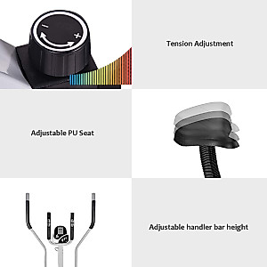 Nightcore 2 in 1 Elliptical Fan Bike Dual Cross Trainer Machine, Workout Exercise Bike with Electronic Display Screen Adjustable Seat & Two Pairs of Armrests for Indoor Home Office Gym Use, Black