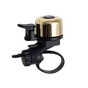 Crane Bike Bell, Brass, Flex-Tite Bicycle Bell, Made in Japan for City Bikes, Cruisers, Road Bikes or MTB, Micro-Adjustable clamp