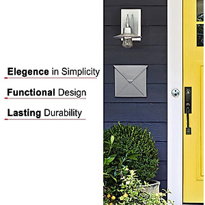 NACH Mailboxes for Outside Wall Mount, 10 x 10 x 4 inch Silver Mail Boxes for House Outside, Waterproof Mailboxes for Outside - Chicago Style Mail Box