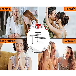 Venloup Upgraded 3 Tier Corner Shelf, Adjustable Bamboo Storage Spice Rack with Hooks, Freestanding Space Saving Counter Display Shelf for Kitchen, Office and Bedroom Adjustable (Black)