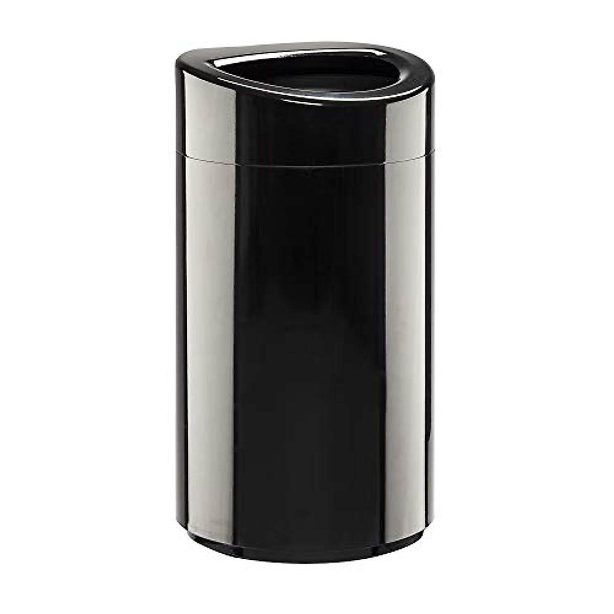 Safco Products Open Top Trash Can/Receptacle with Liner 9921BL; Black; 14 Gallon Capacity; Hands-Free Disposal; Modern Styling Black Finish