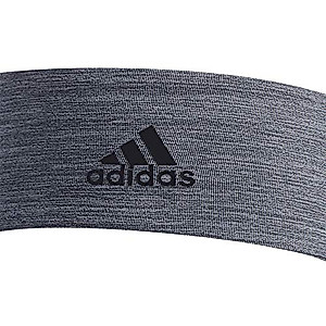 adidas Alphaskin 2.0 Elastic Headband, Heather Grey/Black, One Size