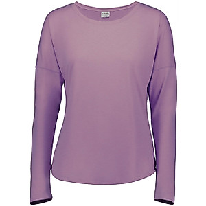 Augusta Sportswear Womens Lux Tri-Blend Long Sleeve Shirt, Light Lavender Heather, 3XL