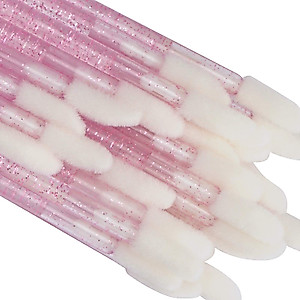 tifanso 300 PCS Lip Brush, Disposable Makeup Applicators, Lip Gloss Brush Lipstick Applicator Wands, Multicolor Makeup Tool Kits Beauty Lipstick Cosmetic (Crystal Pink)