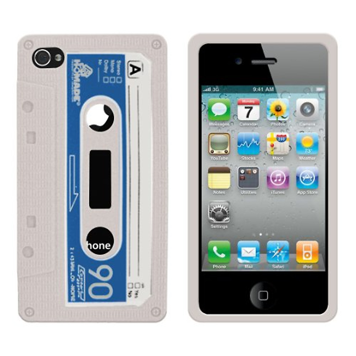 Blautel Iphone 4/4s Case silicolor Retro Cassete White
