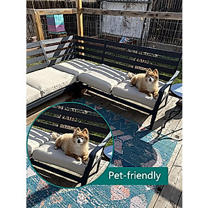 Sqodok Patio Cushion Cover 25x25 inch, Waterproof Outdoor Cushion Covers Replacement for Outdoor Furniture, Large Cushion Slipcover Set of 4 Sectional Cushions Cover for Sofa Couch Chair, Tan