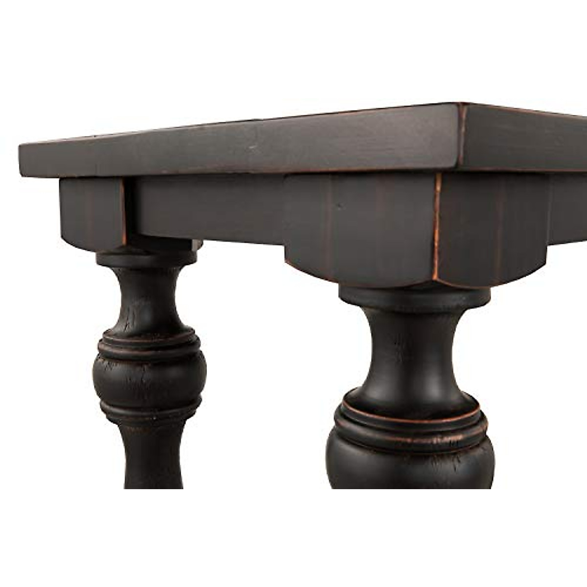 Signature Design by Ashley Mallacar Rustic Cottage Rectangular Sofa Table with Floor Shelf, Black