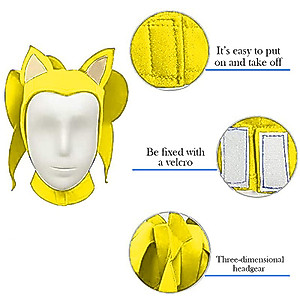 CEMDER Halloween Kids Deluxe Super Sonic Costume Cosplay Cartoon Yellow Suit Onesie Outfit Jumpsuit For Boys