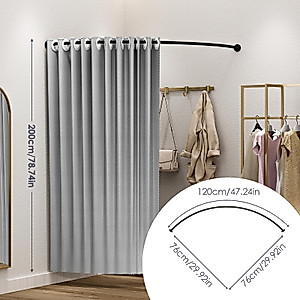 AIWFL Clothing Store Fitting Room with Shading Curtain Simple Portable Dressing Room Wall-Mounted Changing Room U Shaped Rod Privacy Screen for Boutique, Office and The Mall