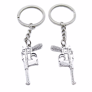 100 Pieces Keychain Keyring Door Car Key Chain Ring Tag Charms Supplies MK3F3H Pistol Gun