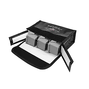 Battery Safe Bag Case for DJI Mavic Air 2/Air 2S Explosion Fire Proof Lipo Battery Safe Protective Storage Bag (for 3 Batteries)