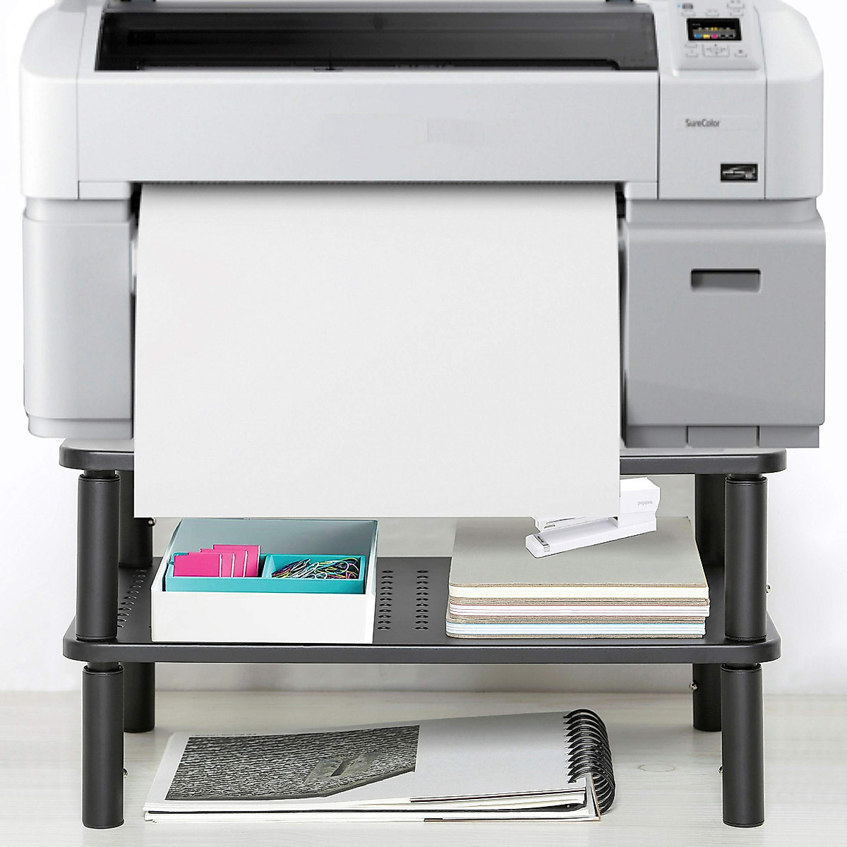 Premium PC Monitor & Laptop Stand with Sturdy, Stable Black Metal Construction. Fashionable Riser is Height Adjustable with Non-Skid Rubber. Perfect for Computer Monitor, iMac Stand, Computer Shelf