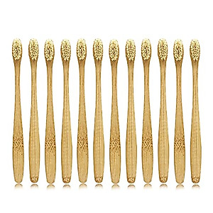 N-amboo Boar Bristles Natural Bamboo Toothbrush Eco-Friendly Biodegradable Zero Waste Pack of 12
