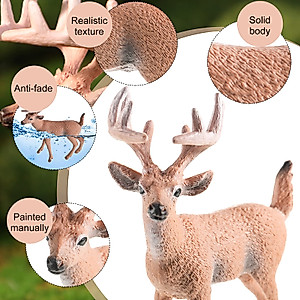 Skylety 6 Pieces Woodland Animals Figures Forest Creatures Figurines Squirrel Deer Rabbit Family Figurines Miniature Toys Cake Toppers for Birthday Party Baby Shower Christmas Party