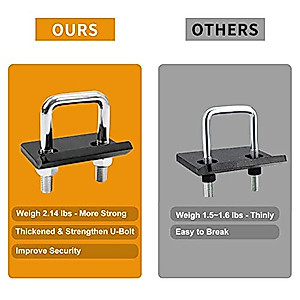 Hitch Tightener for 1.25" and 2" Hitches, Solid Steel Anti-Rattling Stabilizer, Rust-Free, Reducing Extra Movement Including Swaying, Rocking and Rattling of Any Hitch-Mounted Accessory (1 Pack)