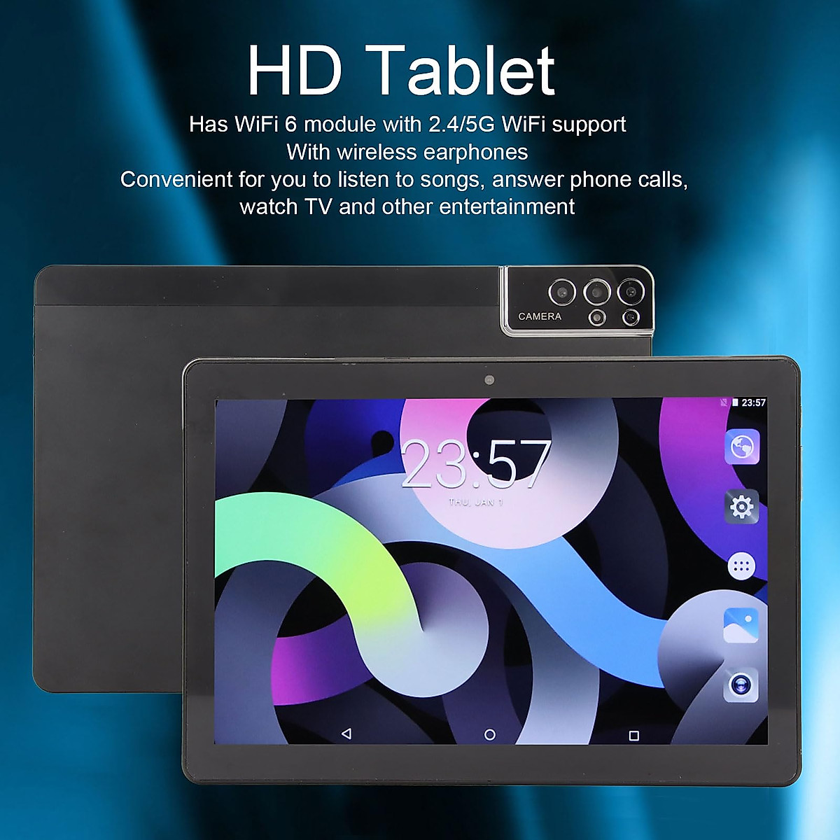 Gugxiom Android 12 Tablet 10.1 Inch Tablet, 4GB ROM Octa Core Processor 8800mAh Battery, 1920x1200 IPS HD Touchscreen 8MP + 13MP Camera, Bluetooth,WiFi (US Plug)