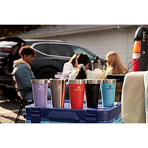 Stanley Adventure Insulated Stacking Beer Pint Glass, Stainless Steel Double Wall Rugged Metal Drinking Tumbler, 16 Oz, Azure