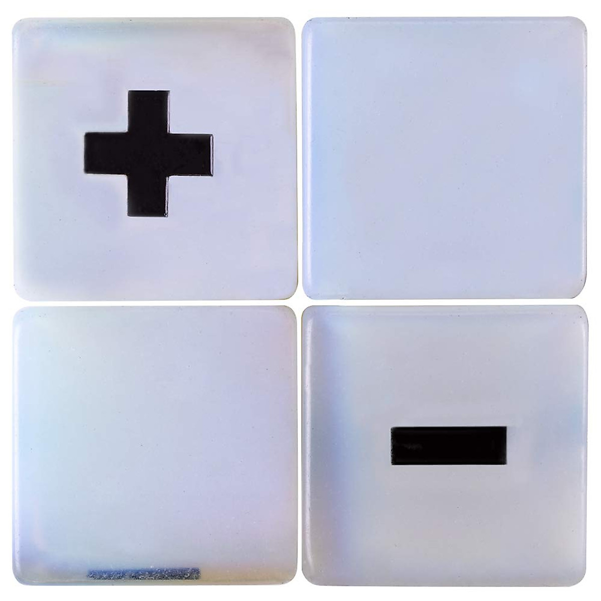 Wiz Dice Stone Fudge Dice - Polyhedral Dice Set with a Dice Bag for Tabletop RPG Adventure Games - Handmade D6 Dice with Plus, Minus and Blank Faces for Fudge RPG Systems - Poppy Jasper - 16mm - 4 ct