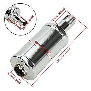 FVRITO Exhaust Muffler Silencer for Predator 196cc 212cc 420cc CT200u CT200u-ex BT200x CC100x CT100u Mini Bike Go Kart KT196 Massimo Baja MB200 MB165 GX160 GX200 Clone Engine Performance Parts Silver