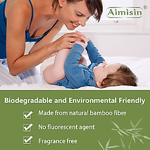 Aimisin Viscose from Bamboo Disposable Baby Diapers, Size 3 (19-30 Lbs) - 90 Count, Hypoallergenic for Sensitive Skin, Natural Soft Disposable Nappies for Infant