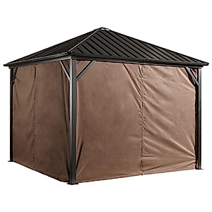 Sojag Accessories Set of 4 8' x 8' Curtains for Dakota Outdoor Gazebo, Brown