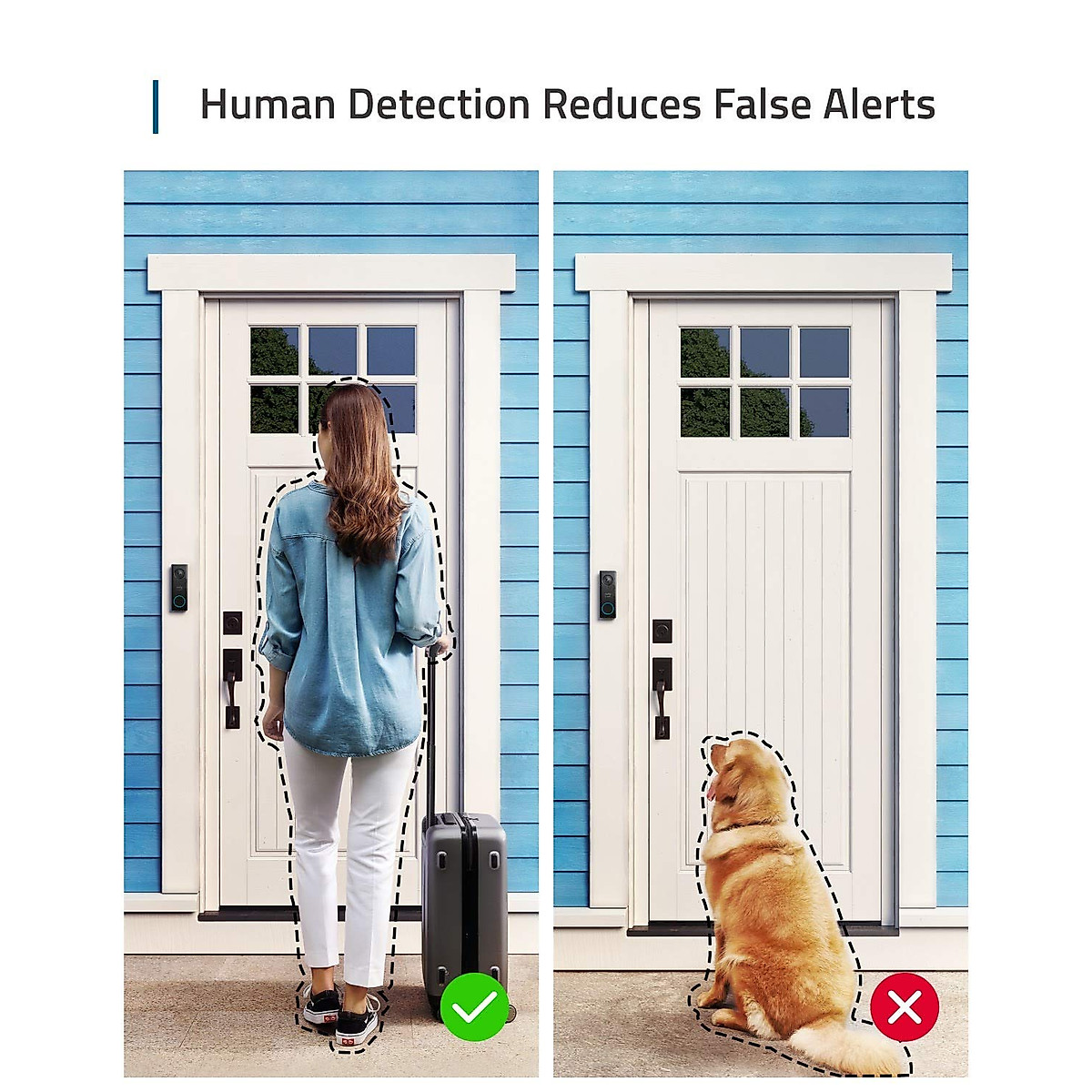 eufy Security, Wi-Fi Video Doorbell, 1080p-Grade Resolution, No Monthly Fee, Secure Local Storage, Human Detection, 2-way Audio, Free Wireless Chime-Requires Existing Doorbell Wires (Renewed)