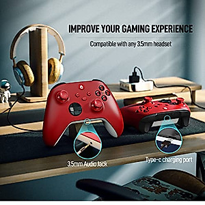 PPKKAI Controller with Wireless Adapter for Xbox One, Xbox Series X/S, Xbox One X/S, PC, 2.4GHZ Controller with 3.5mm Headphone Jack